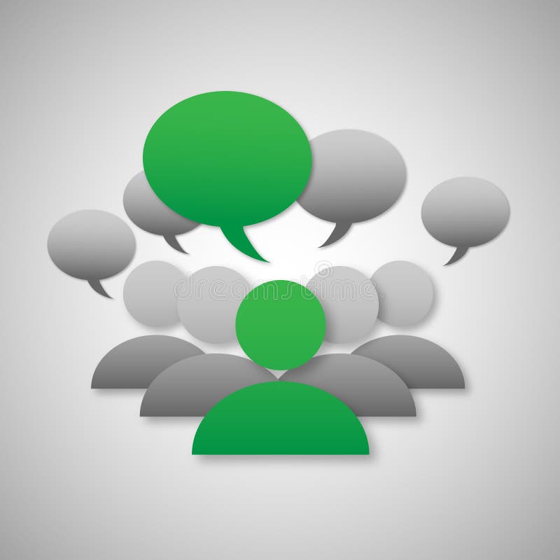 Group of People Ideas Concept, Green Vector Illustration Stock Vector ...