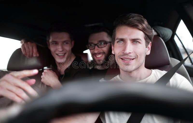 A Group of People Inside a Car, on a Road Trip Stock Photo - Image of ...