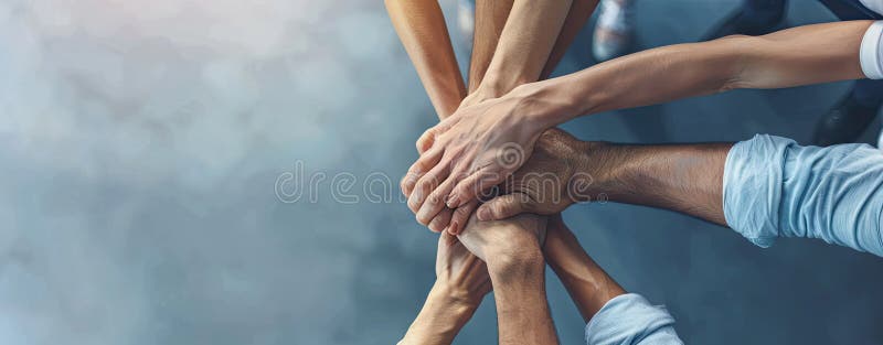 A Group of People Join Hands in a Circular Formation Stock Image ...