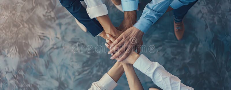 A Group of People Join Hands in a Circular Formation Stock Photo ...