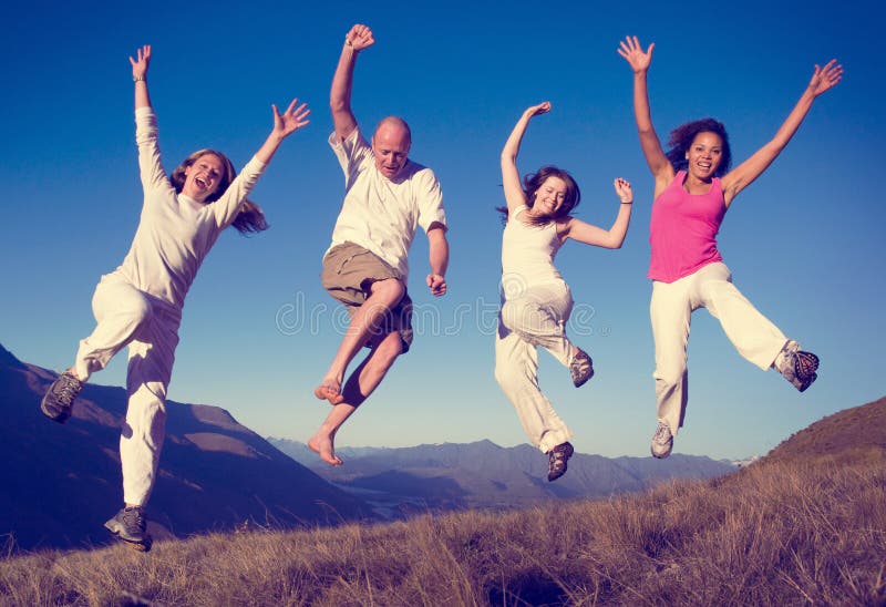 Group of people jumping stock image. Image of happiness - 23503395