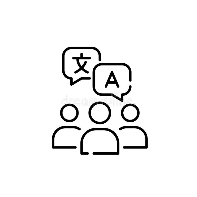 Group of People and Languages Speech Bubbles. Multilingual Community ...