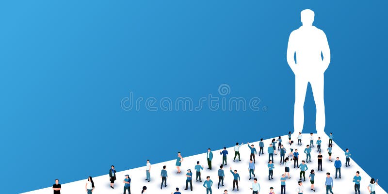 Group of People with Leader Silhouette. Teamwork Concept Stock Vector ...