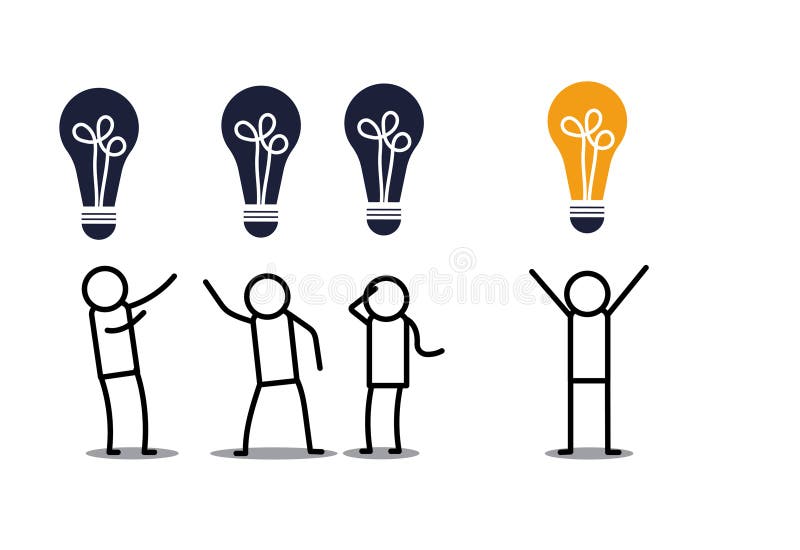 A Group of People with a Leader Who Has an Idea and Thoughts. the Right ...