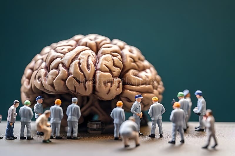Group of People Learning Large Model of Human Brain Stock Image - Image ...