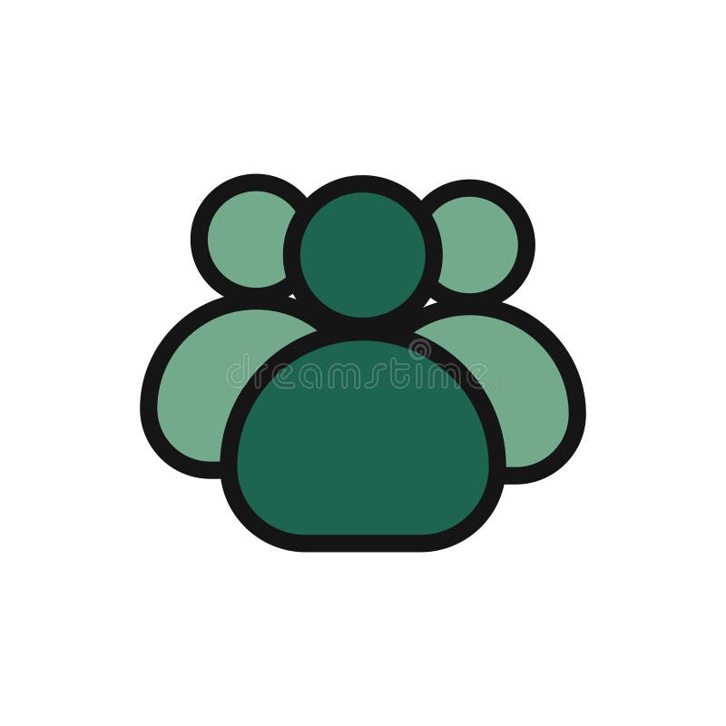 Group People Icon Line Isolated on White Background. Black Flat Thin ...