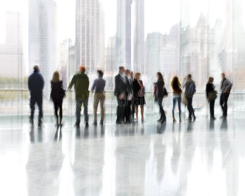 Group of People in the Lobby Business Center Stock Image - Image of ...