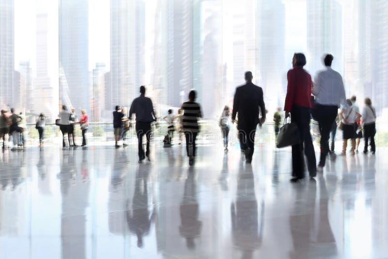 Group of People in the Lobby Business Center Stock Image - Image of ...
