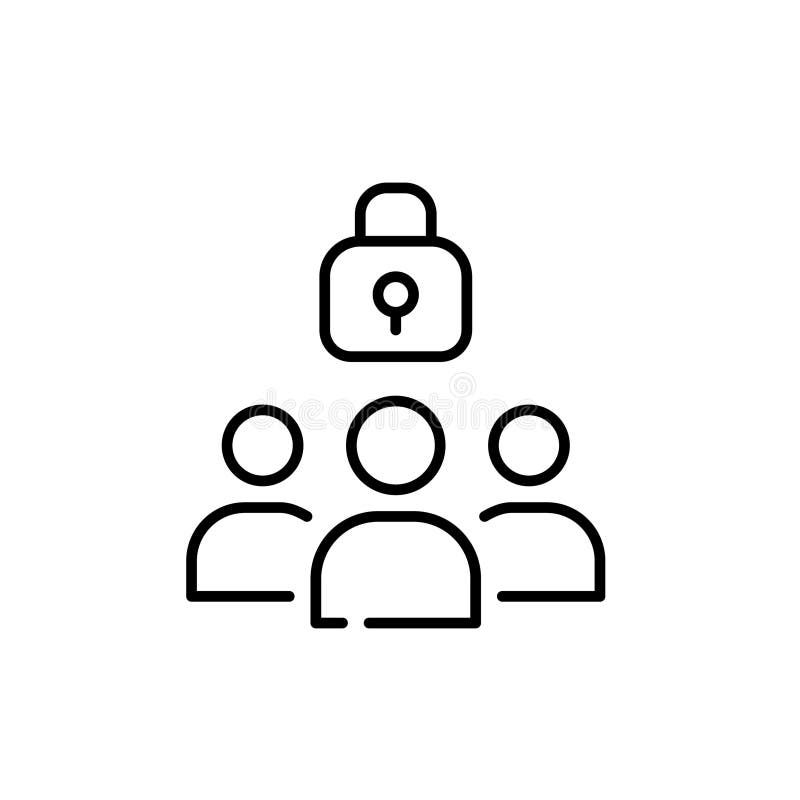 Group of People and Lock. Restricted Membership Access. Secure ...