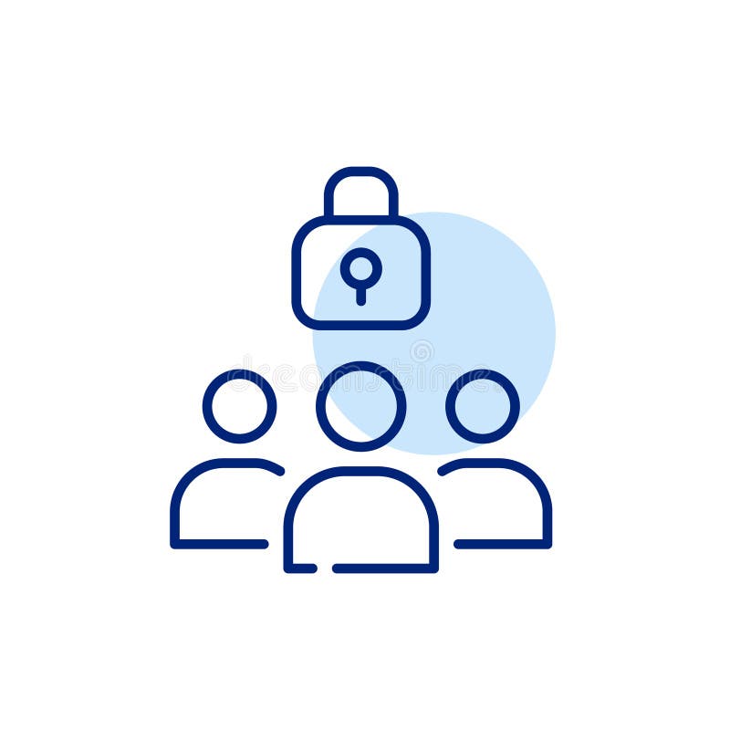 Group of People and Lock. Restricted Membership Access. Secure ...