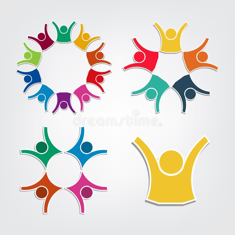 Group People Logo Handshake in a Circle,Teamwork Icon,vector ...