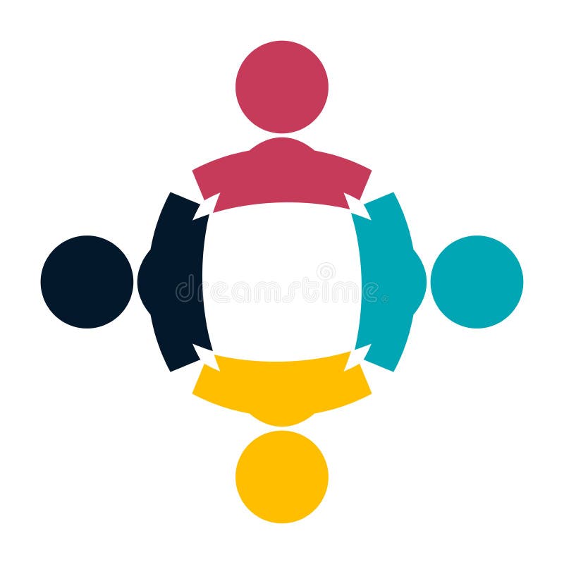 Group People Logo Handshake in a Circle,Teamwork Icon,vector ...