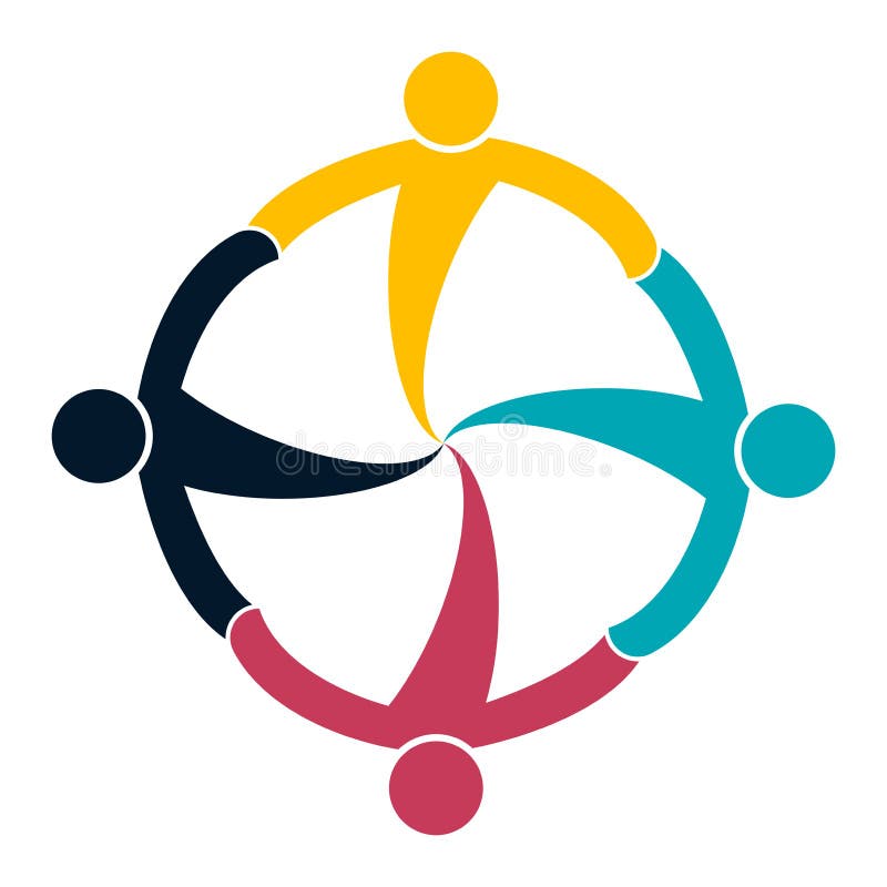 Group People Logo Handshake in a Circle,Teamwork Icon.vector ...