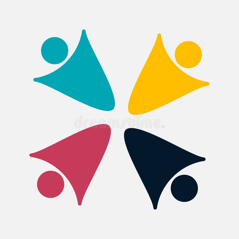 Group People Logo Handshake in a Circle,Teamwork Icon.vector ...