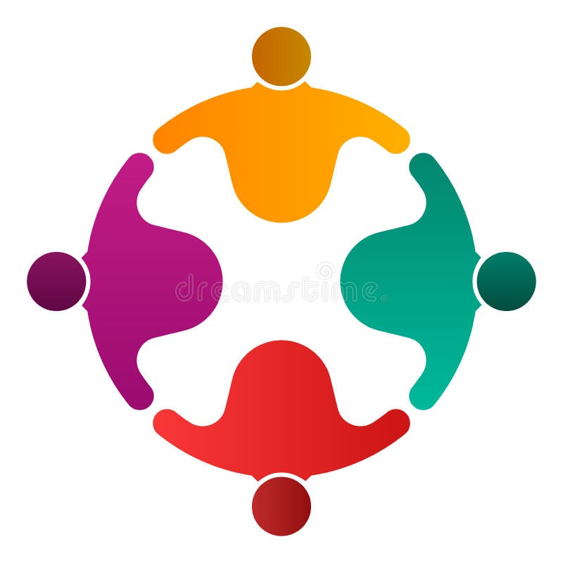 Group People Logo Handshake in a Circle,Teamwork Icon.vector ...