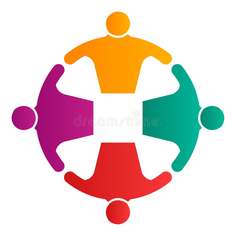 Group People Logo Handshake in a Circle,Teamwork Icon,vector ...