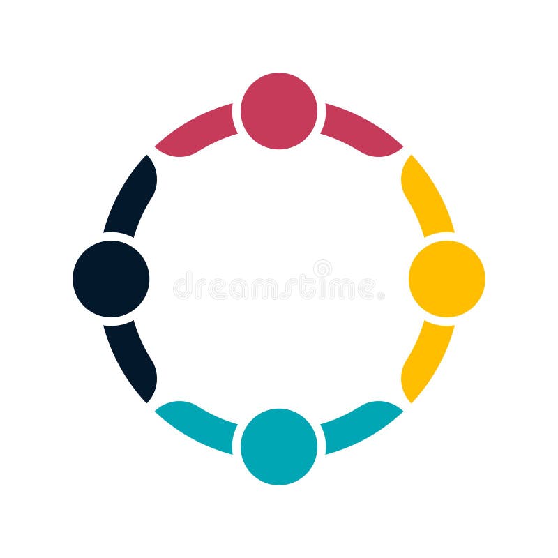 Group People Logo Handshake in a Circle,Teamwork Icon.vector ...
