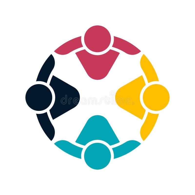 Group People Logo Handshake in a Circle,Teamwork Icon,vector ...