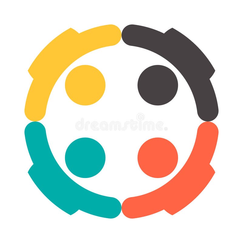 Group People Logo Handshake in a Circle,Teamwork Icon.vector ...