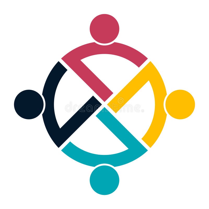 Group People Logo Handshake in a Circle,Teamwork Icon.vector ...
