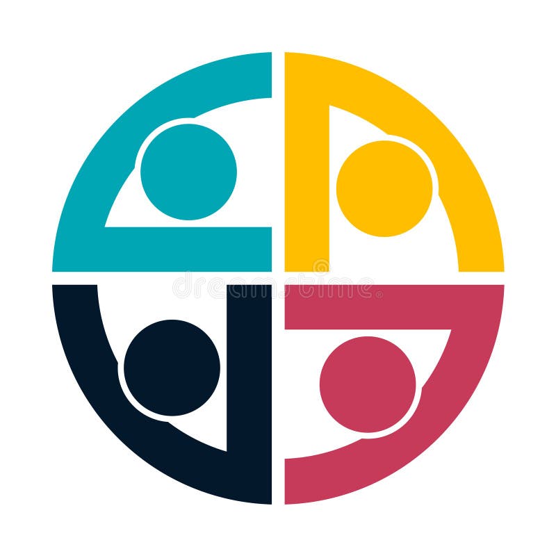 Group People Logo Handshake in a Circle,Teamwork Icon.vector ...