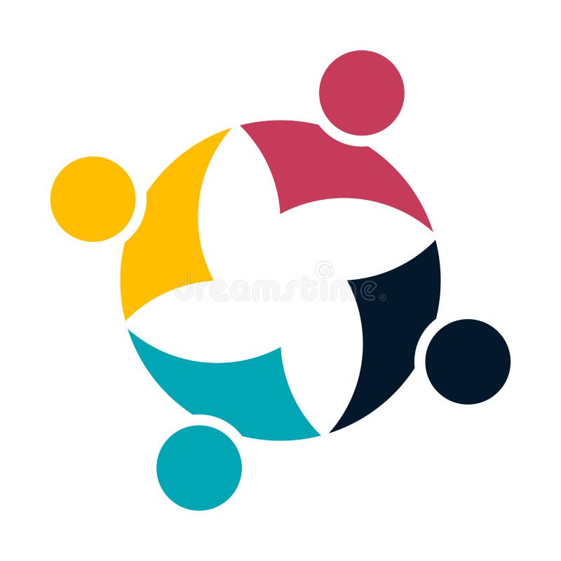 Group People Logo Handshake in a Circle,Teamwork Icon.vector ...