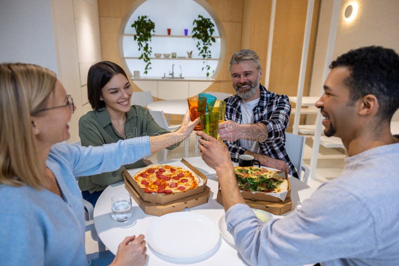 Group of People Lookign Haveing while Having Lunch Together Stock Image ...