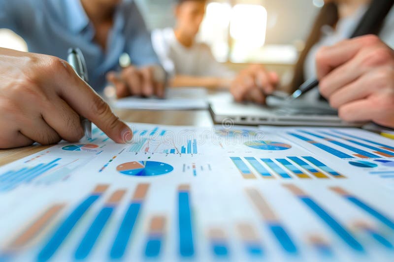 A Group of People are Looking at a Graph on a Table Generated by AI ...