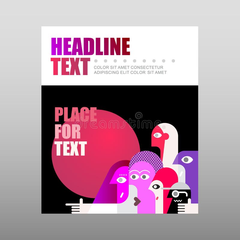 Group of People Looking in the Same Direction Stock Vector ...