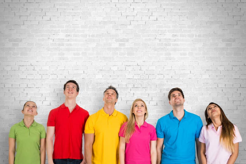 Group of People Looking Up stock photo. Image of network - 89187860