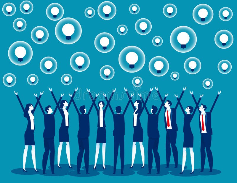 Group of People a Lot of Ideas Brainstorming. Business Team Concept ...