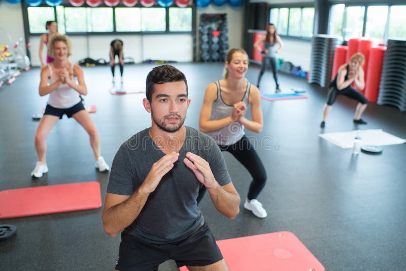 Group People Making Exercises Stock Image - Image of health, beautiful ...