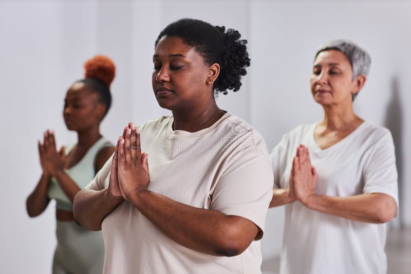 Group of People Meditating in Class Stock Image - Image of gymnastics ...