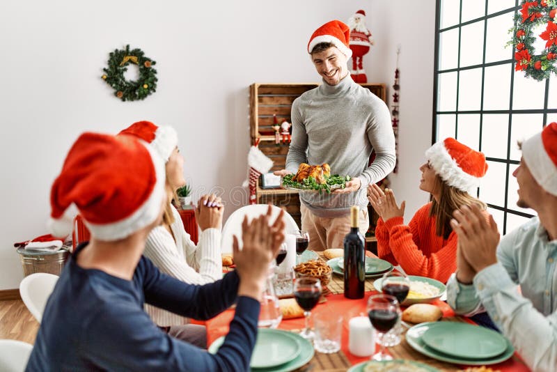 Group of People Meeting Clapping and Sitting on the Table Stock Photo ...
