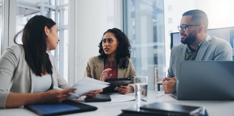 Group, People and Meeting with Ideas, Solution and Decision for ...