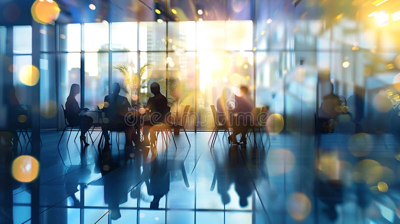Group of People in a Modern Office Building Abstract Motion Blurred ...