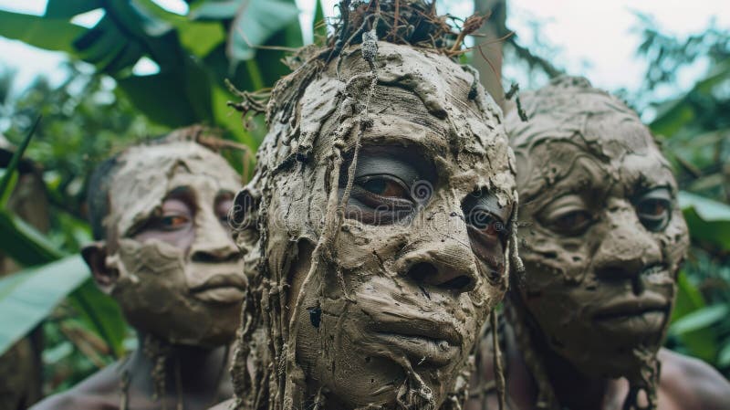 A Group of People with Muddy Faces, Likely after Playing in the ...