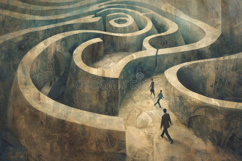 A Group of People Navigating Their Way through a Maze, Each Searching ... A Group of People Navigating Their Way through a Maze, Each Searching ...
