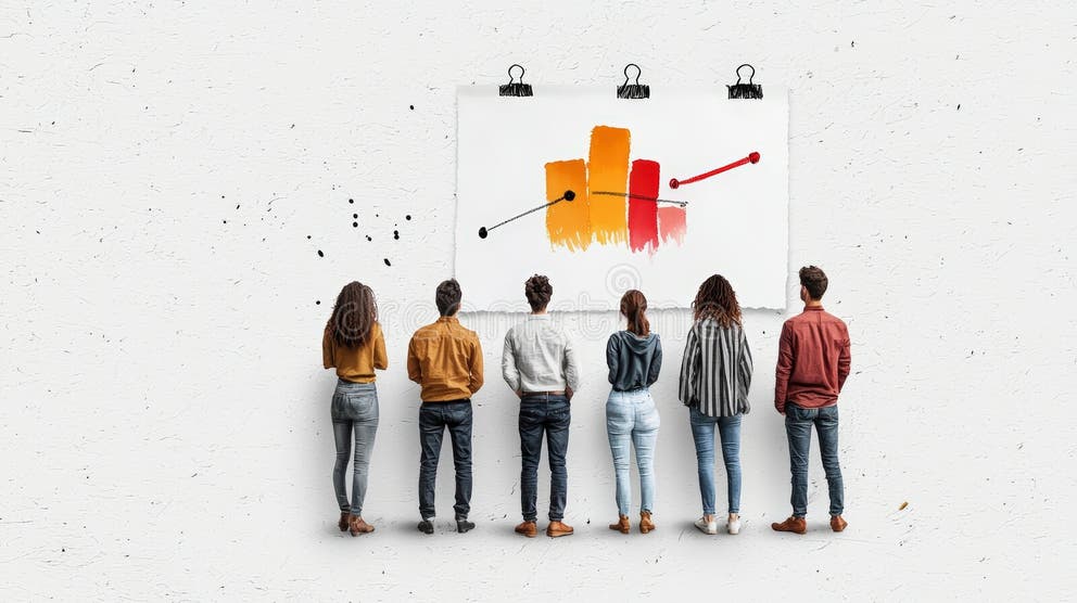 A Group of People Observes a Colorful Chart Presentation Showcasing ...