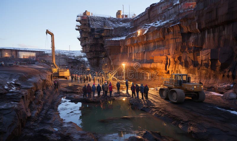 Group of People Observing Construction Site Stock Image - Image of area ...