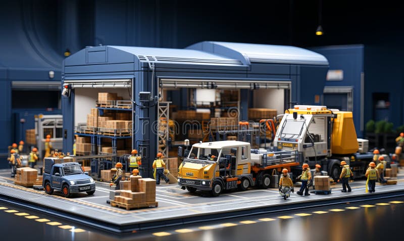 Group of People Observing Warehouse Model Stock Illustration ...