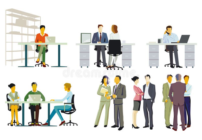 A Group of People in the Office. Illustration Stock Vector ...