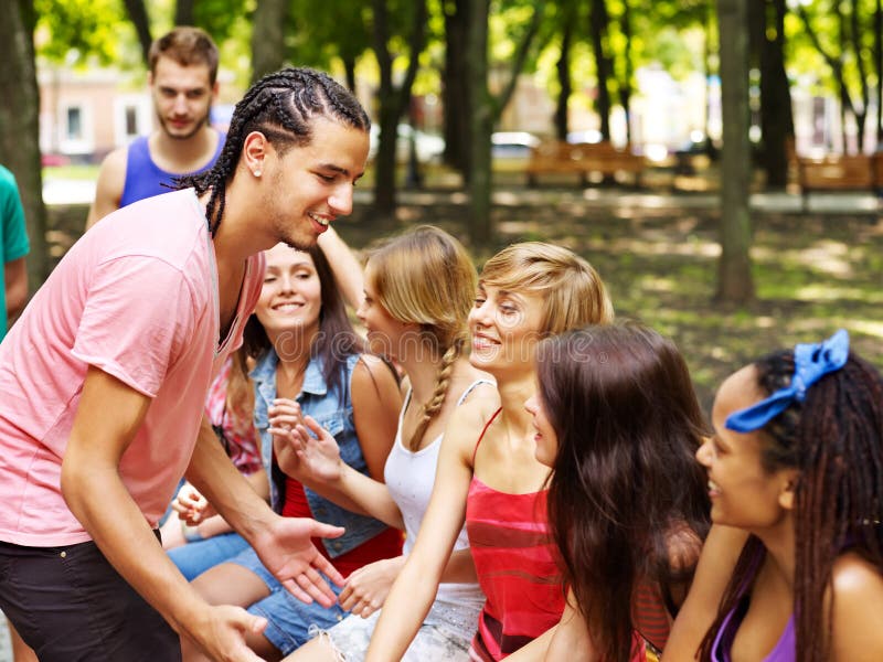 Group of people outdoors. stock image. Image of multi - 21634451