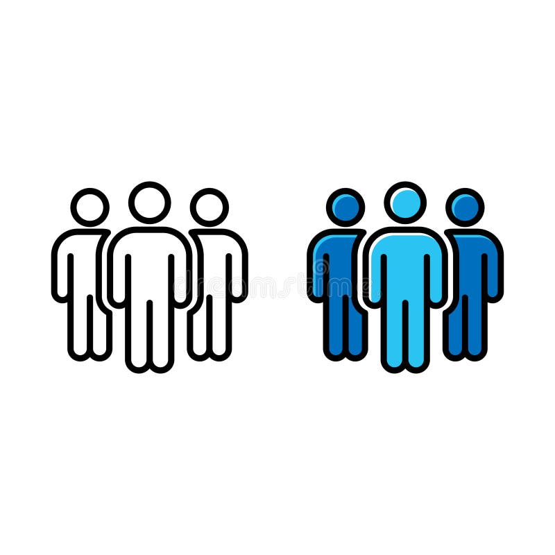 Group of People Outline Icon. Stock Vector - Illustration of corporate ...
