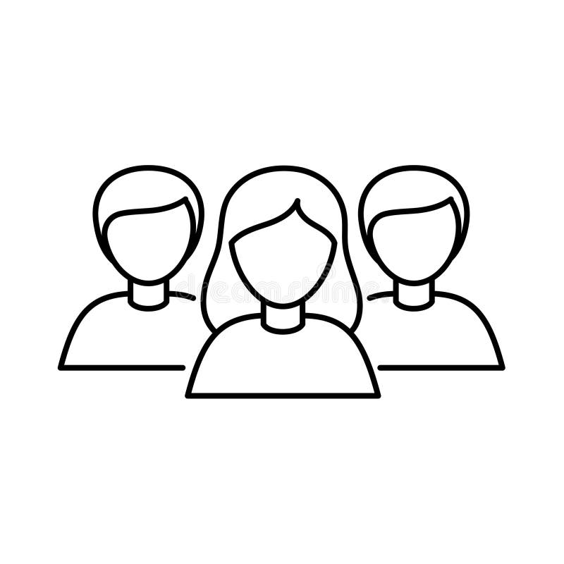 Group of People Outline Icon. Teamwork, Partnership Success Concept ...