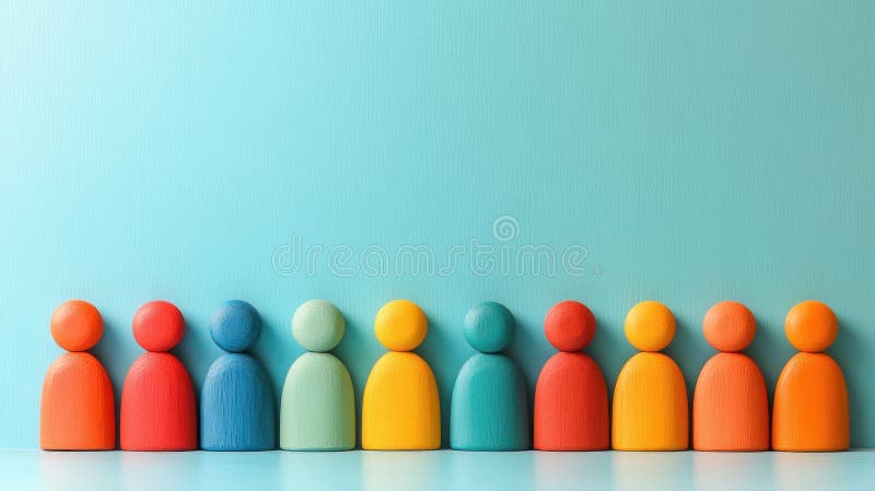 A Group of People are Painted in Different Colors and Arranged in a Row ...