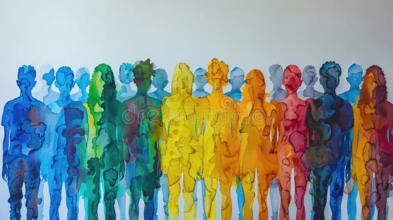 A Group of People are Painted in Different Colors, with Some Being Blue ...