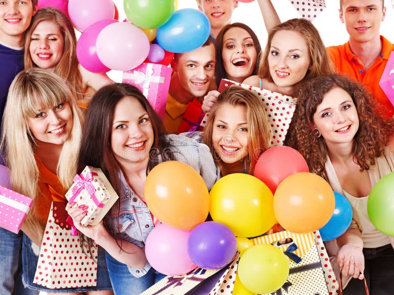 Group people on party. stock image. Image of teen, happy - 25078423