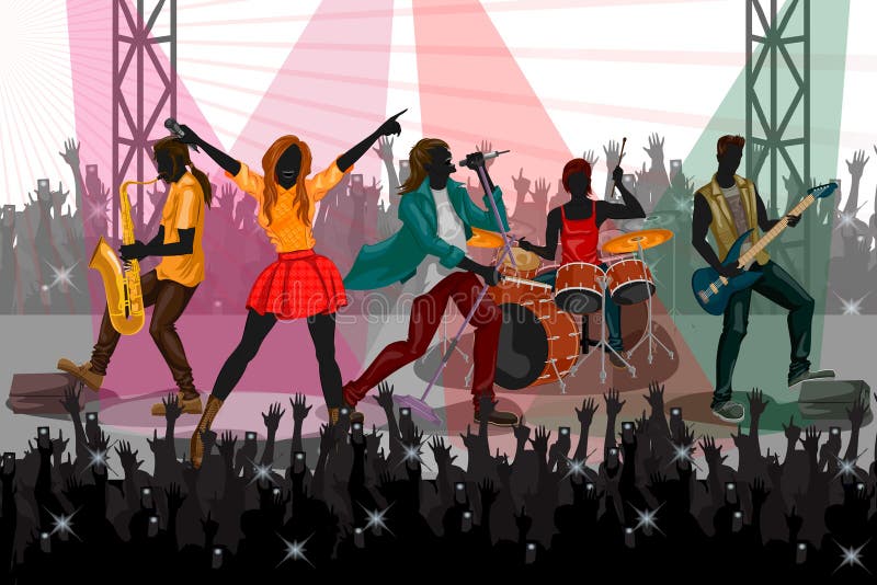 Band Live Vector Stock Illustrations – 13,726 Band Live Vector Stock ...