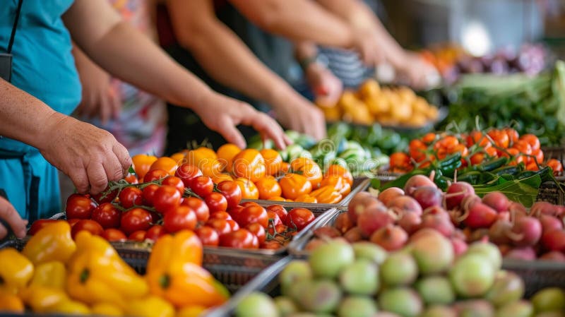 A Group of People are Picking Up Different Types and Colors of Tomatoes ...